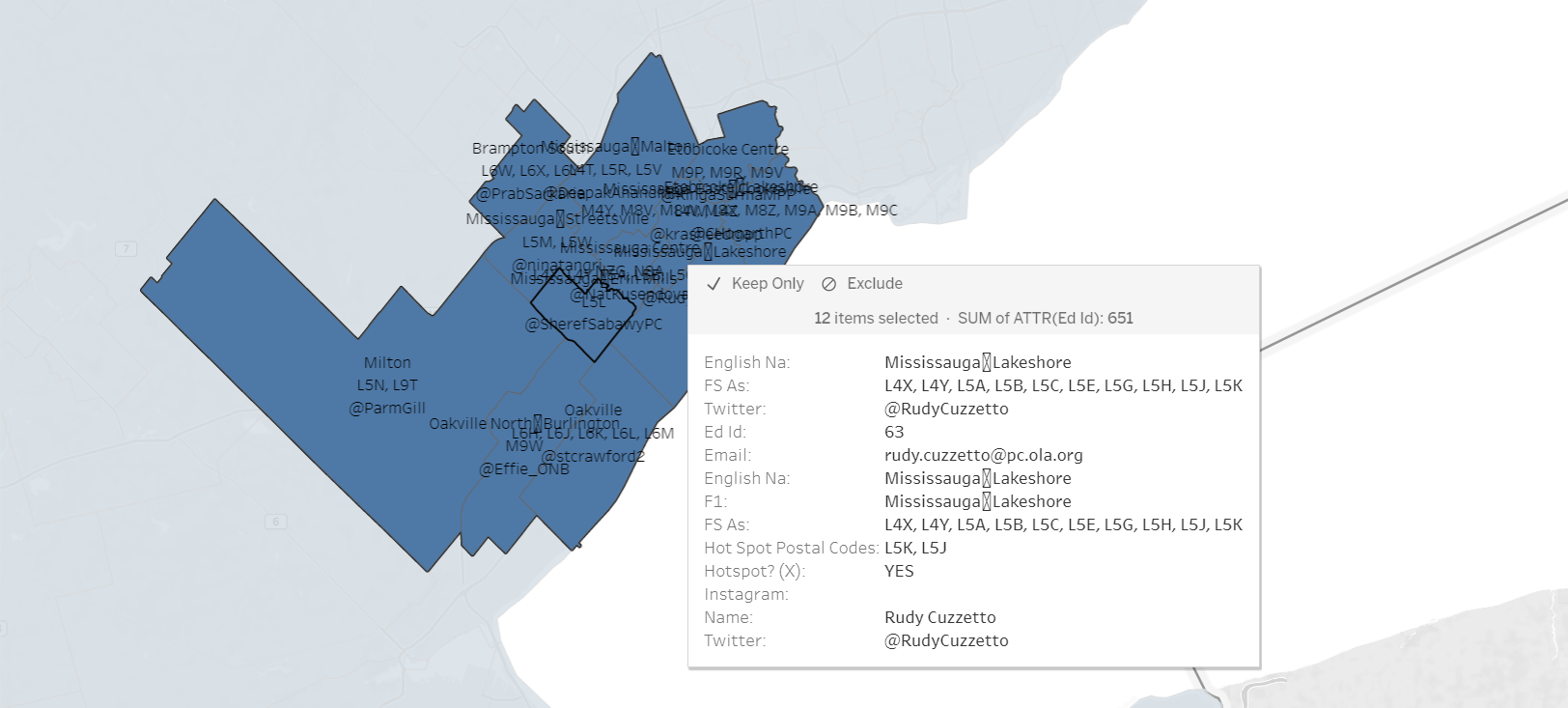 Tableau Map connecting Electoral Districts/MPPs/Twitter accounts/and ...